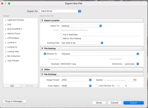 Best Lightroom Export Settings for Professional Photographers